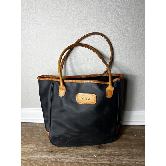 Jon Hart | Bags | Jon Hart Dark Gray With Natural Leather Tote Bag Mnw ...